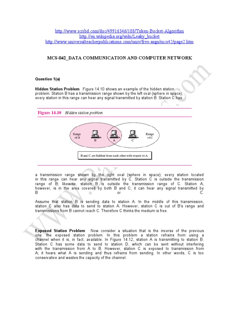 Mcs-042 - Data Communication and Computer Network | PDF | Transmission Control Protocol | Port ...