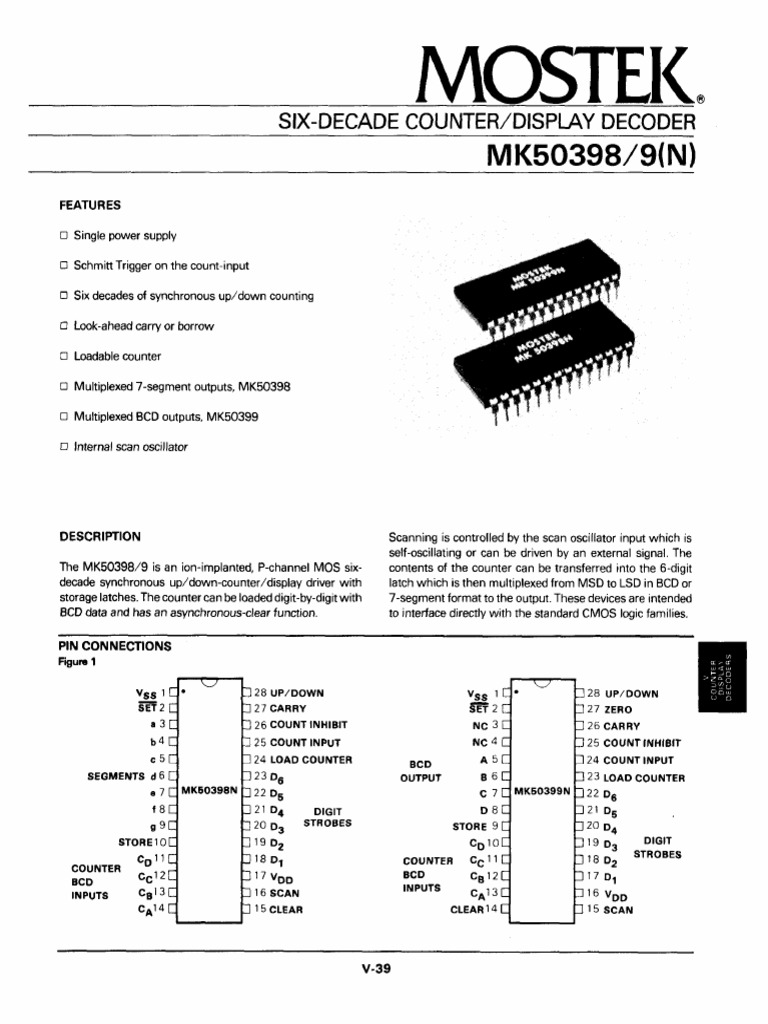 MK50398 Mostek | PDF
