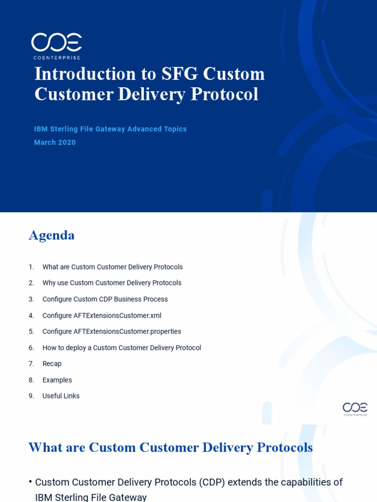 Introduction To SFG Custom Customer Delivery Protocol: IBM Sterling ...