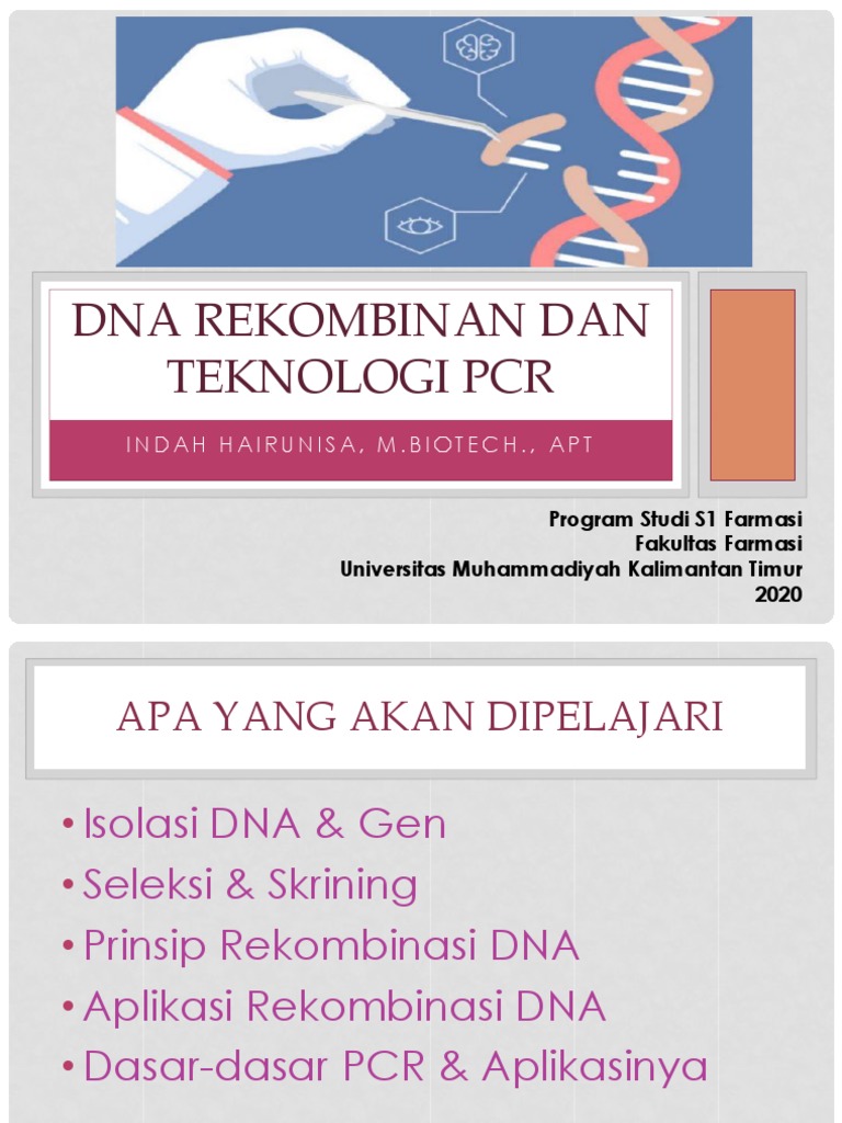 Dna Rekombinan Dan Teknologi PCR | PDF