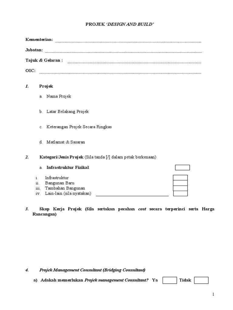 11-1 Borang 'Design & Build' | PDF