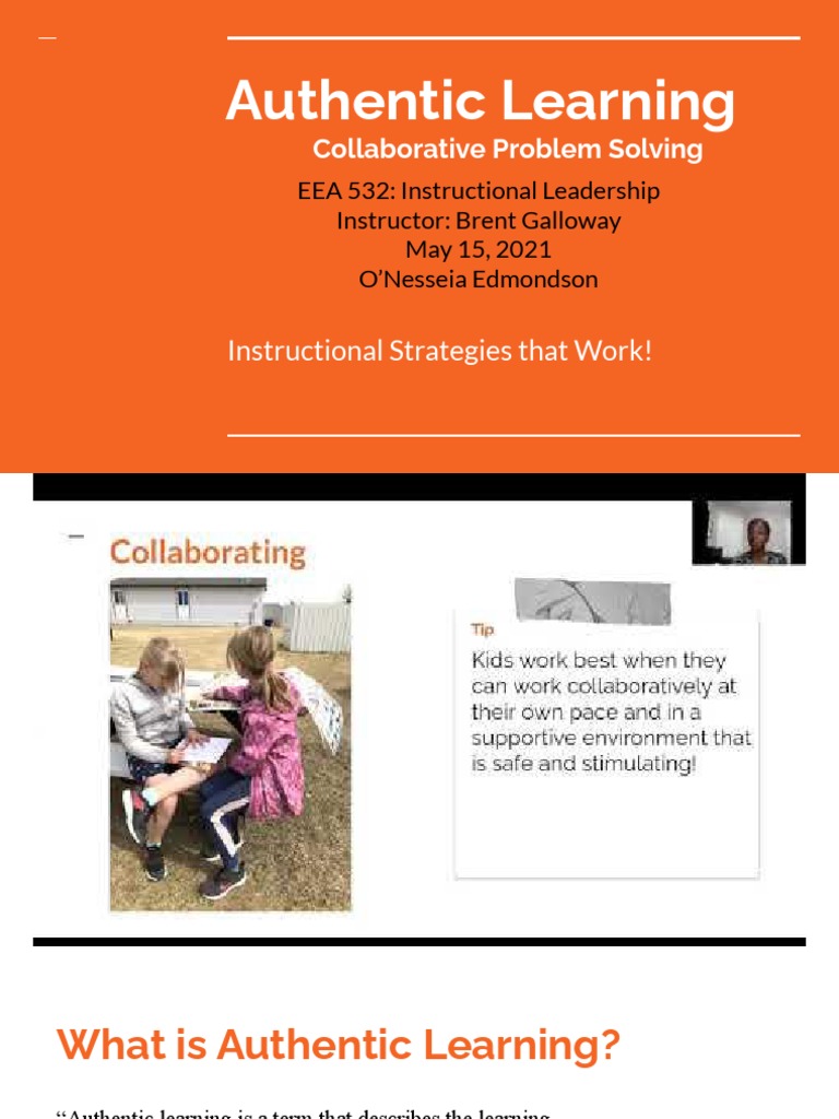 Authentic Learning - Instructional Strategy Presentation | PDF ...