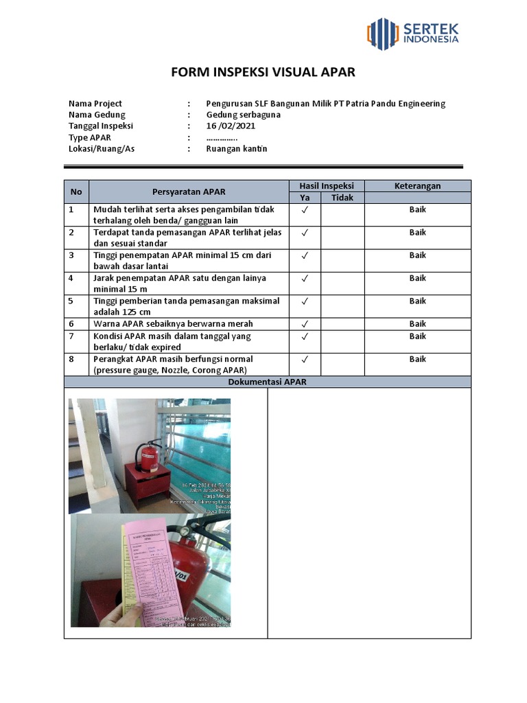 Form Visual Sistem APAR | PDF