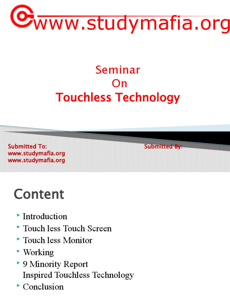 Touchless Touch Screen Technology | PDF | Touchscreen | Computer Science