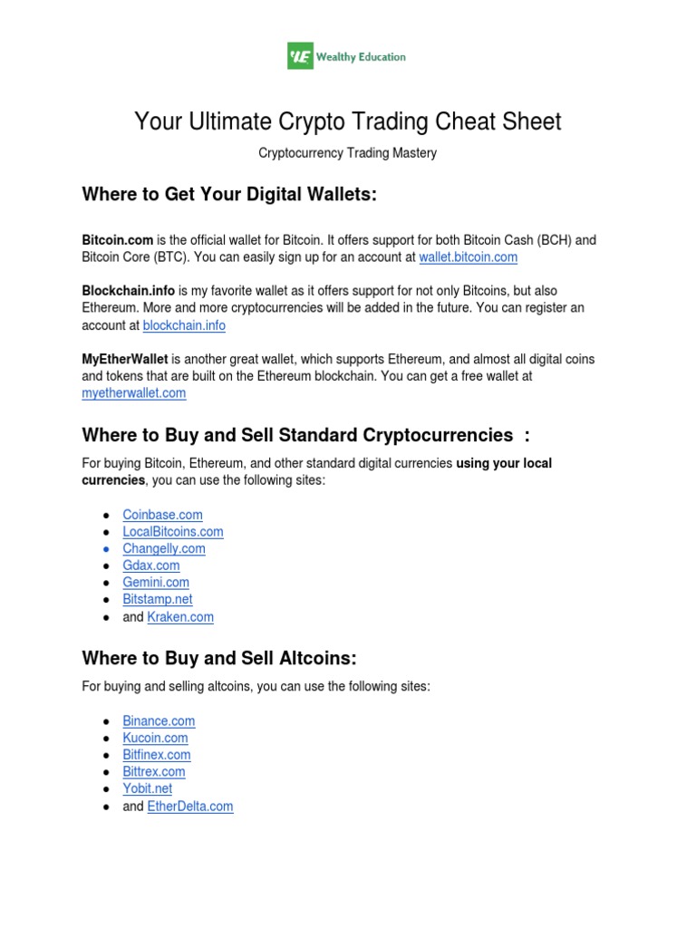 S4-Your Ultimate Crypto Trading Cheat Sheet | Download Free PDF ...