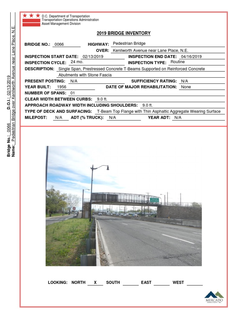 Abutments With Stone Fascia N/A 1956: 2019 Bridge Inventory | PDF ...