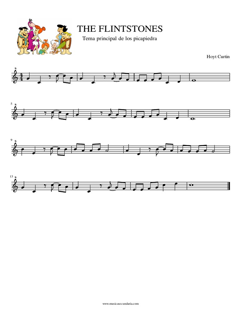 The FLINTSTONES Los Picapiedra Flauta Dulce | PDF