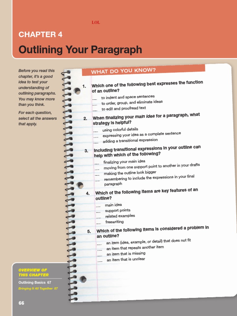 Outlining Paragraph | PDF | Paragraph | Brainstorming