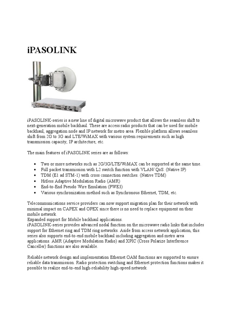 I PASOLINK | PDF | Fiber To The X | Asynchronous Transfer Mode