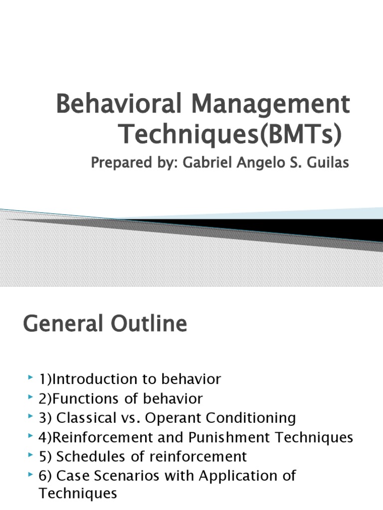 Behavioral Management Techniques | PDF | Reinforcement | Reward System