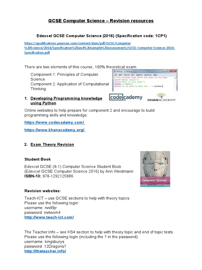 GCSE Computer Science - Revision Resources | PDF | Computers