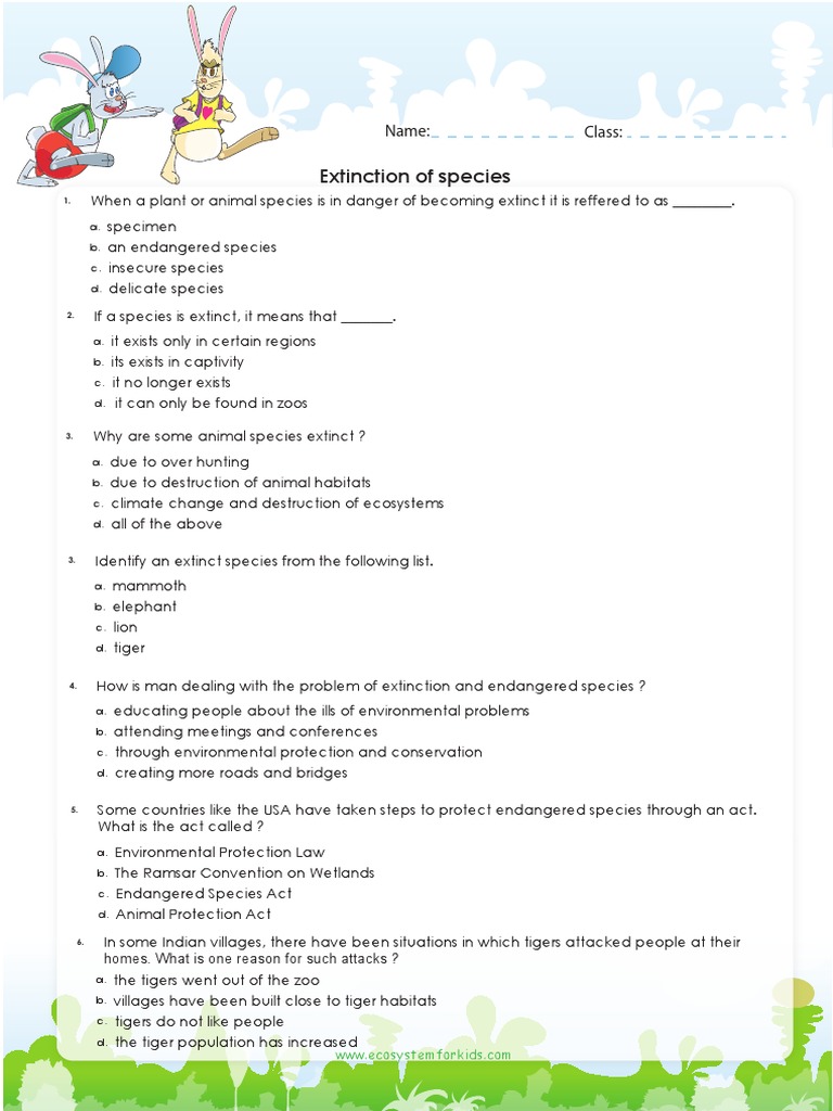 Extinction of Species: Name: Class | PDF | Endangered Species | Extinction