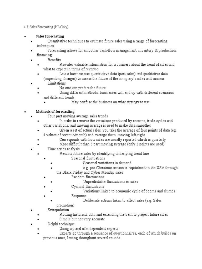 A Comprehensive Overview of Quantitative Sales Forecasting Techniques ...