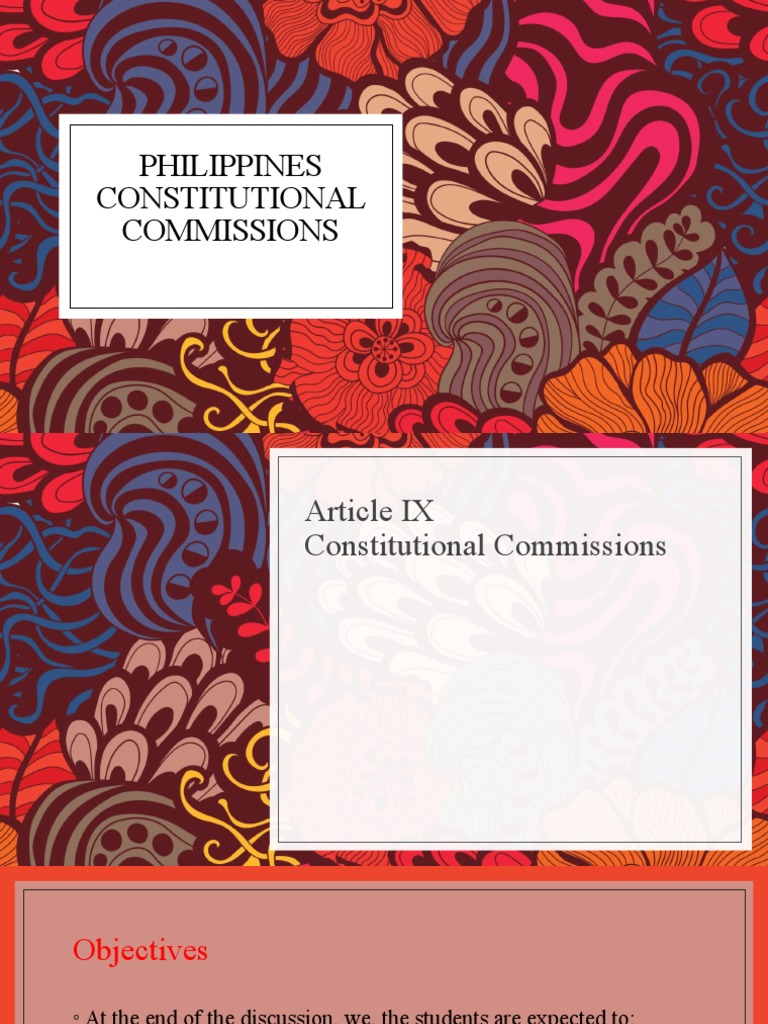 Philippines Constitutional Commissions Presentation | PDF | Commission On Elections (Philippines ...