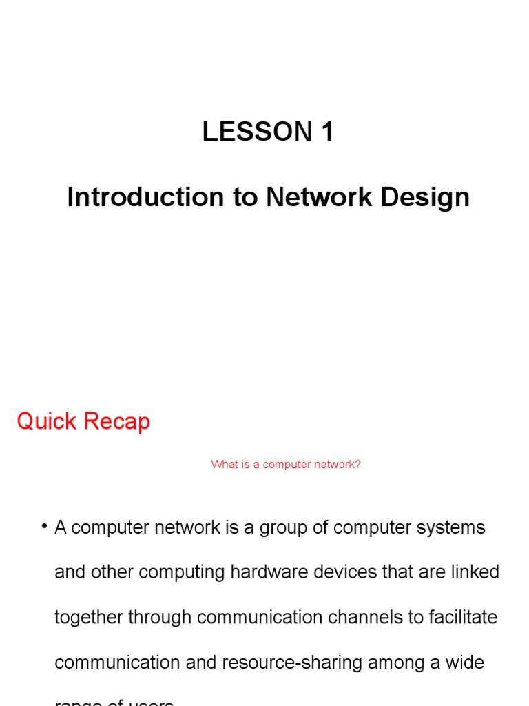 Lesson 1 - Introduction To Network Design | PDF | Internet Protocol ...