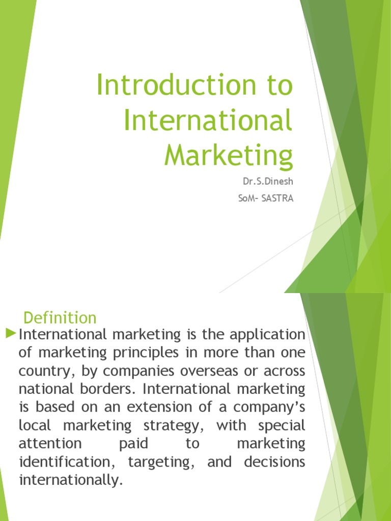 Introduction To International Marketing | PDF | Franchising | Marketing