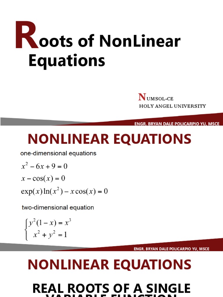 TOPIC 3 - Roots of Non-Linear Equations | PDF | Nonlinear System | Function (Mathematics)