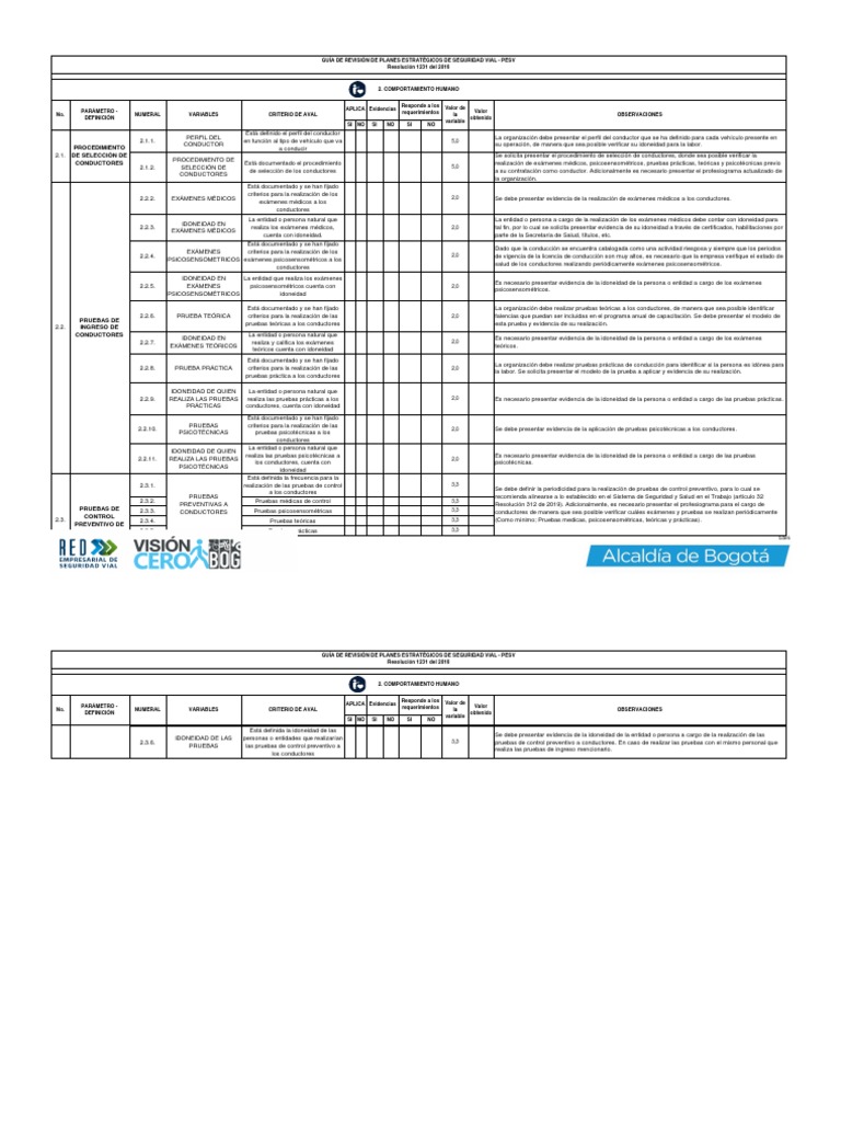 ANEXO 8 PESV Formato Comportamiento Humano | PDF | Empresas | Seguridad vial