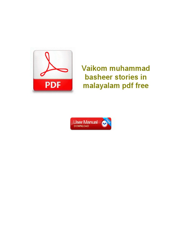 Vaikom Muhammad Basheer Stories in Malayalam PDF Free | PDF