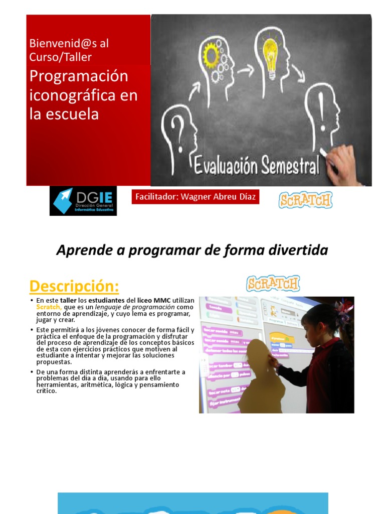 TALLER DE PROGRAMACION ICONOGRAFICA Estudiantes | PDF | Scratch ...