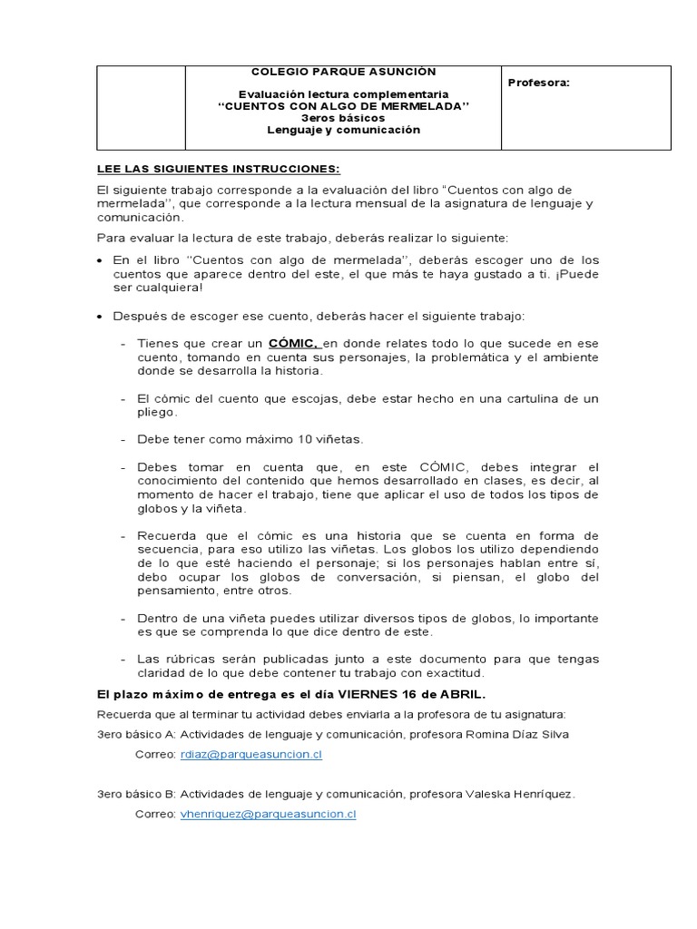 Evaluación Lectura Complementaria 2021 | PDF | Cómics | Sicología