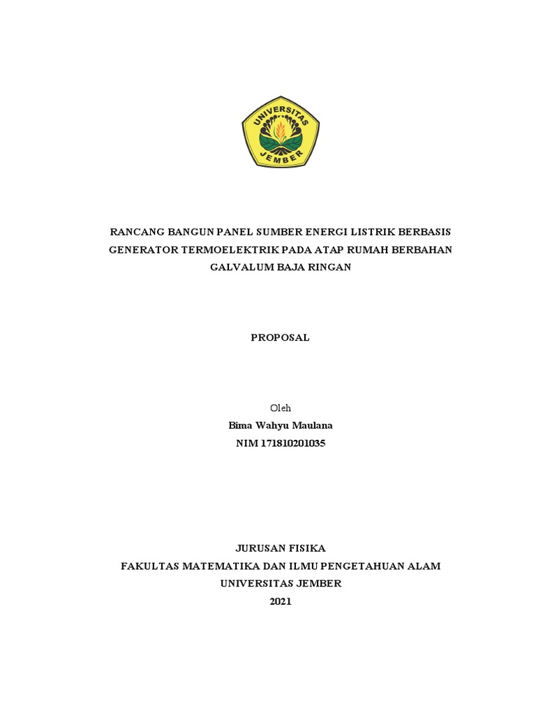 Panel Energi Listrik Termoelektrik Atap Rumah | PDF