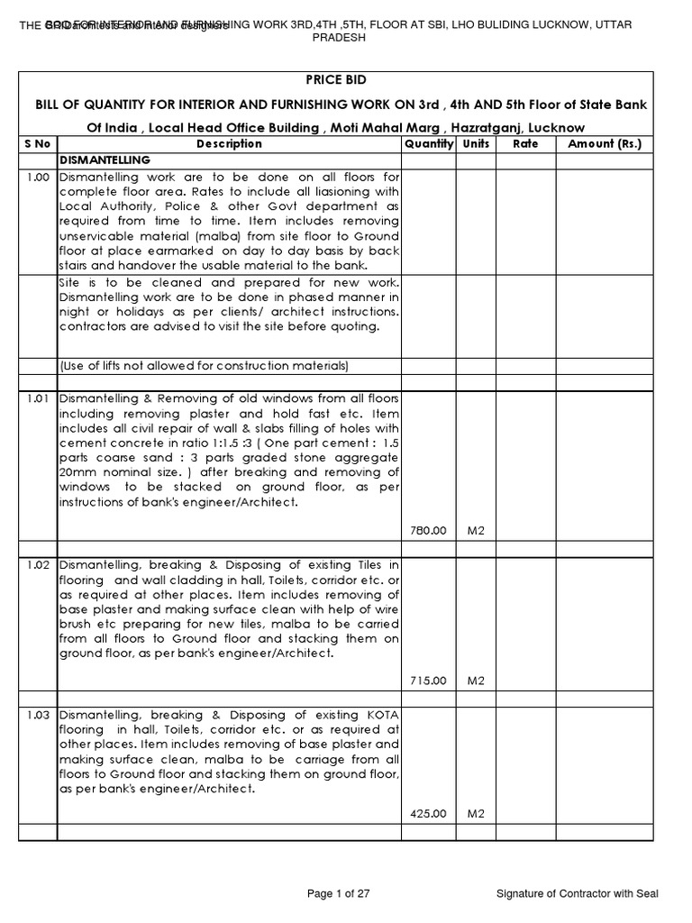 BOQ Interior (Final) | PDF | Door | Sink