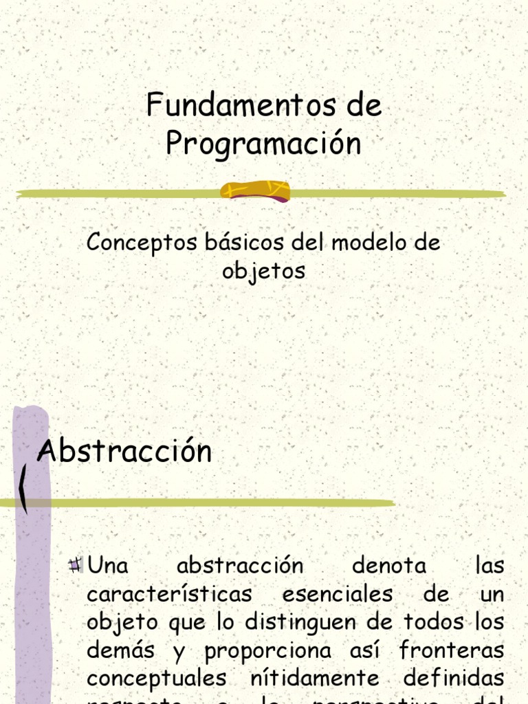 fundamentos de programación | PDF | Objeto (informática) | Programación orientada a objetos