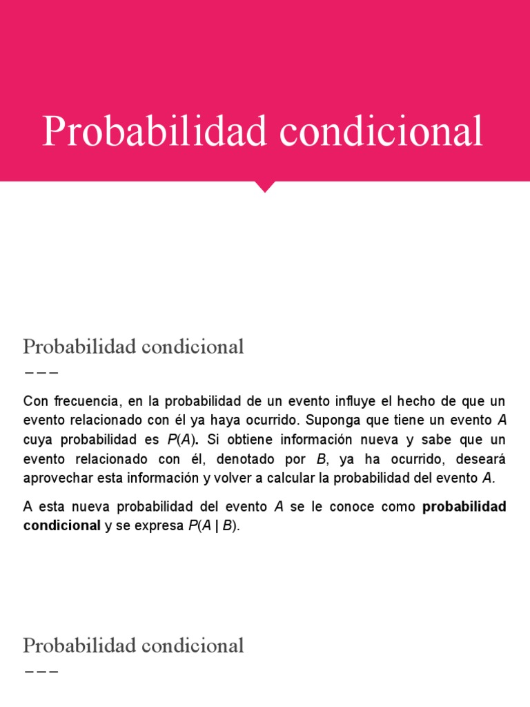 Probabilidad Condicional | PDF | Probabilidad | Muestreo (Estadísticas)