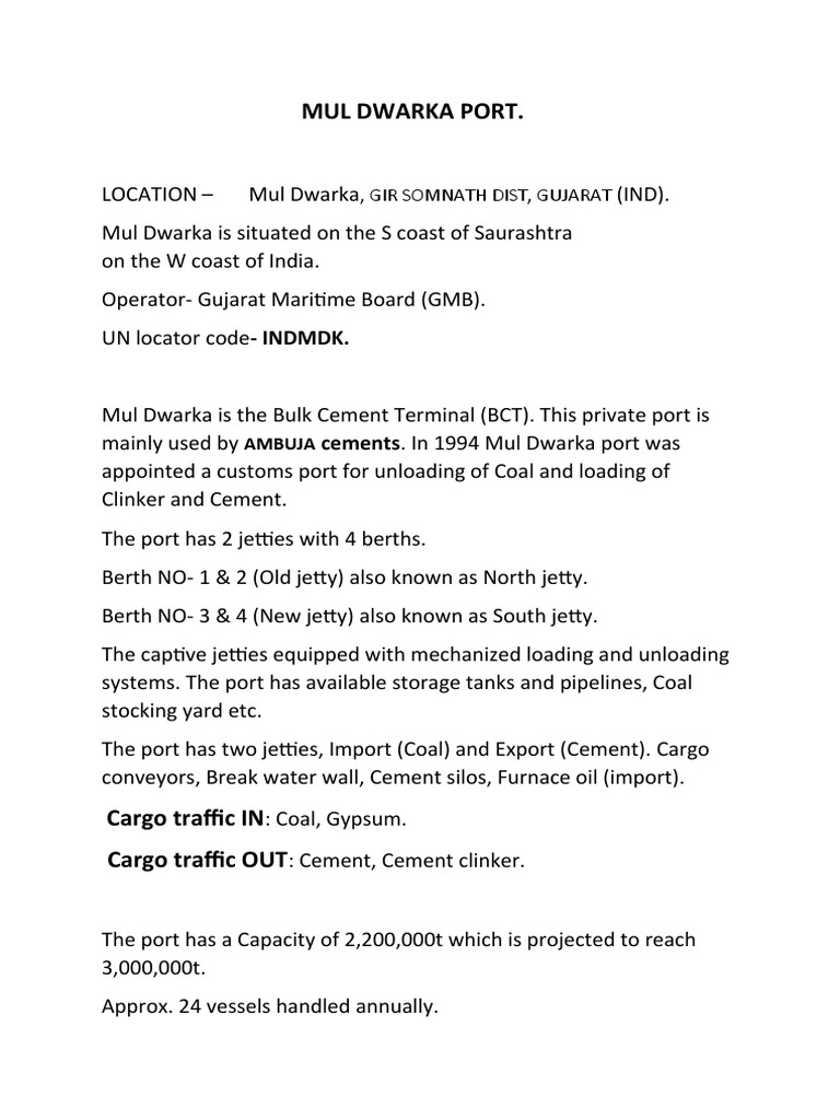 Mul Dwarka Port | PDF