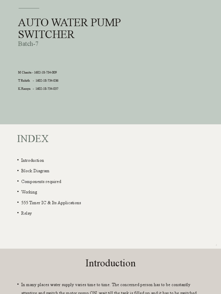 Automatic Water Pump Controller Circuit | PDF | Electronic Circuits | Relay