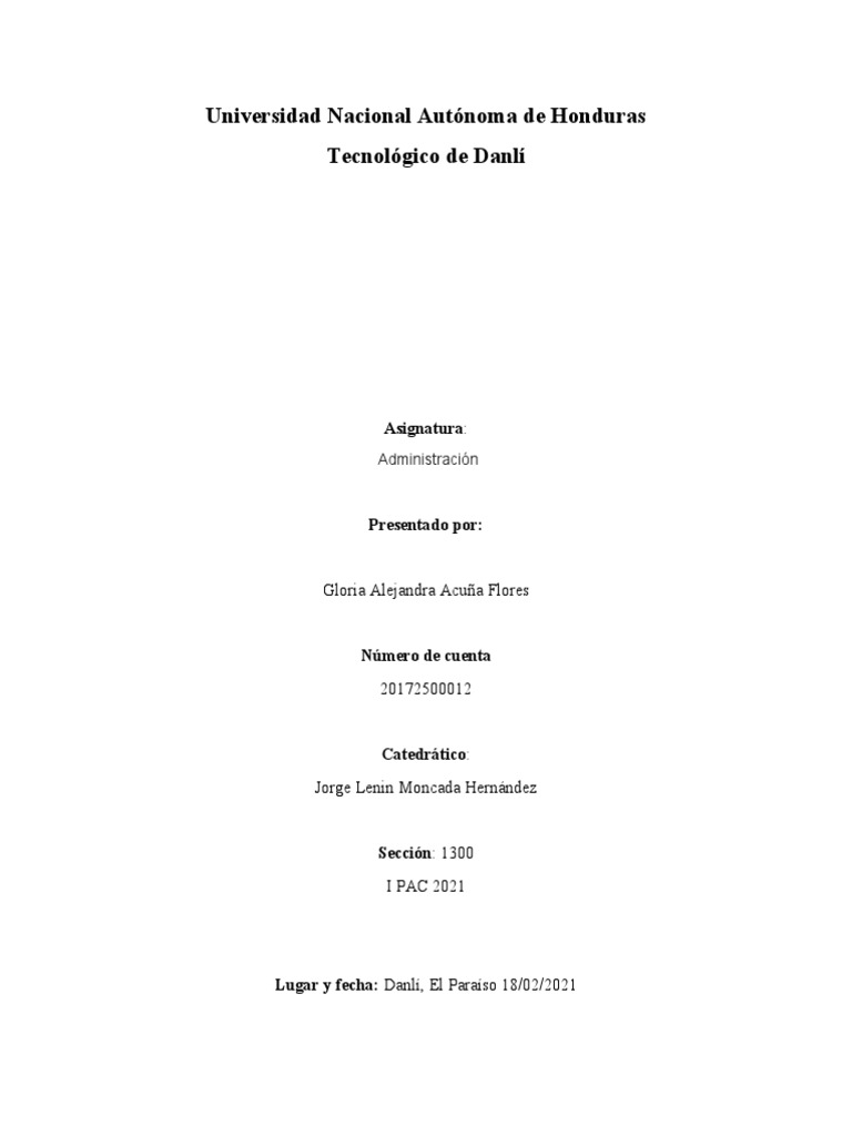 Acuña Gloria U2T1a1 | PDF | Empresas | Honduras