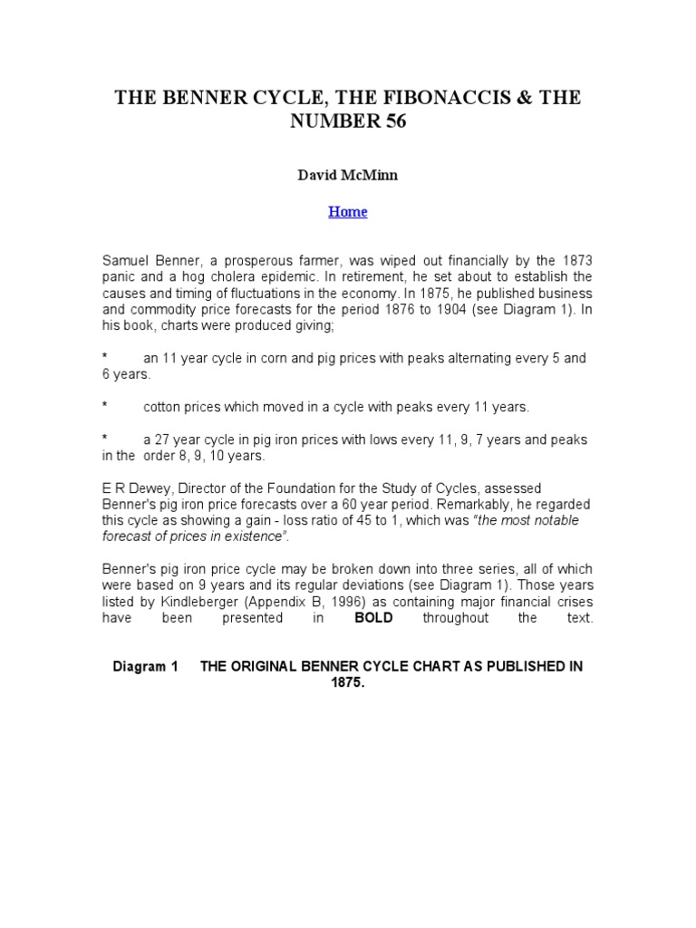 The Benner Cycle, The Fibonaccis & The Number 56: David Mcminn | PDF ...