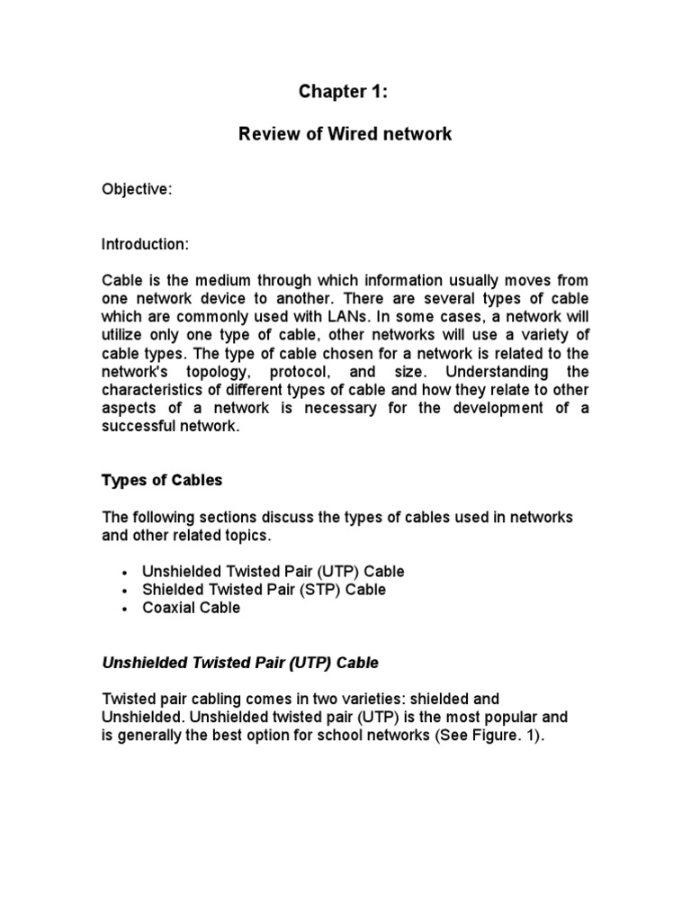 Review of Wired Network | PDF | Coaxial Cable | Electrical Connector