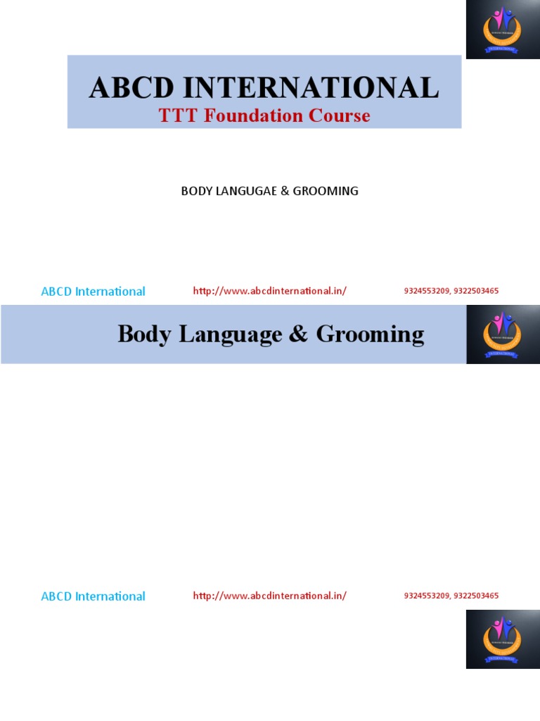 ABCD Body Language & Grooming | PDF | Body Language | Blouse