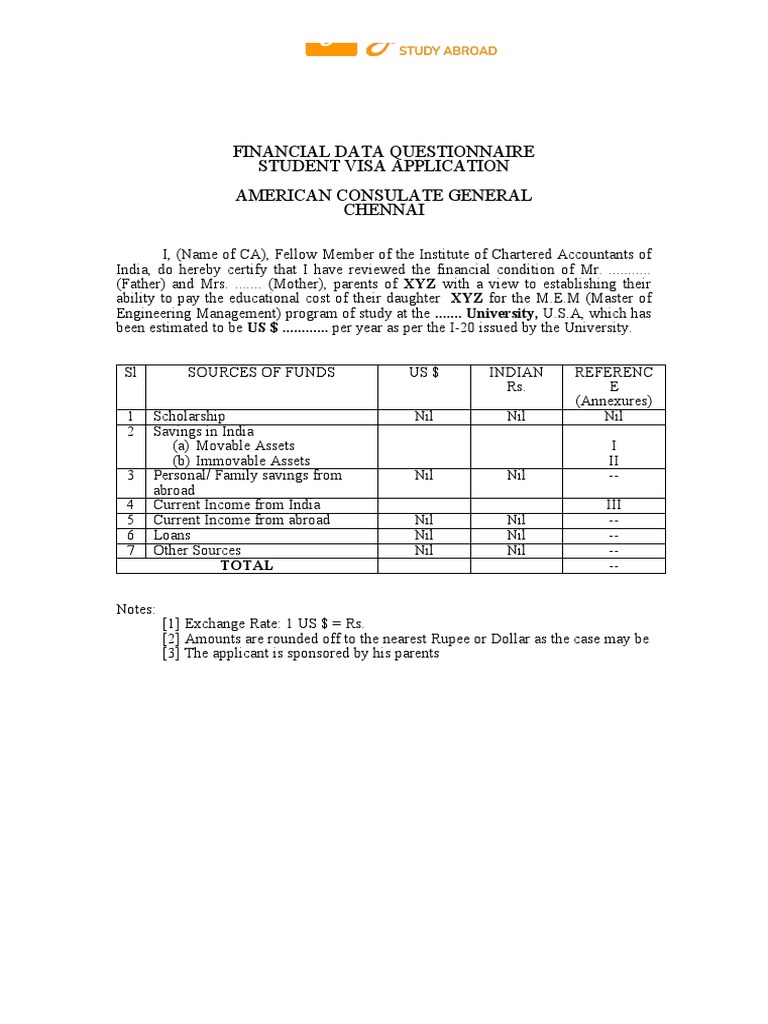 CA Statement Blank Template-1 | PDF | Banks | Banking
