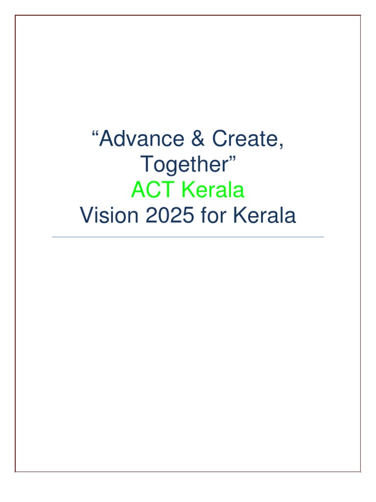 Kerala vISION 2025 | PDF | Kerala | Sustainability