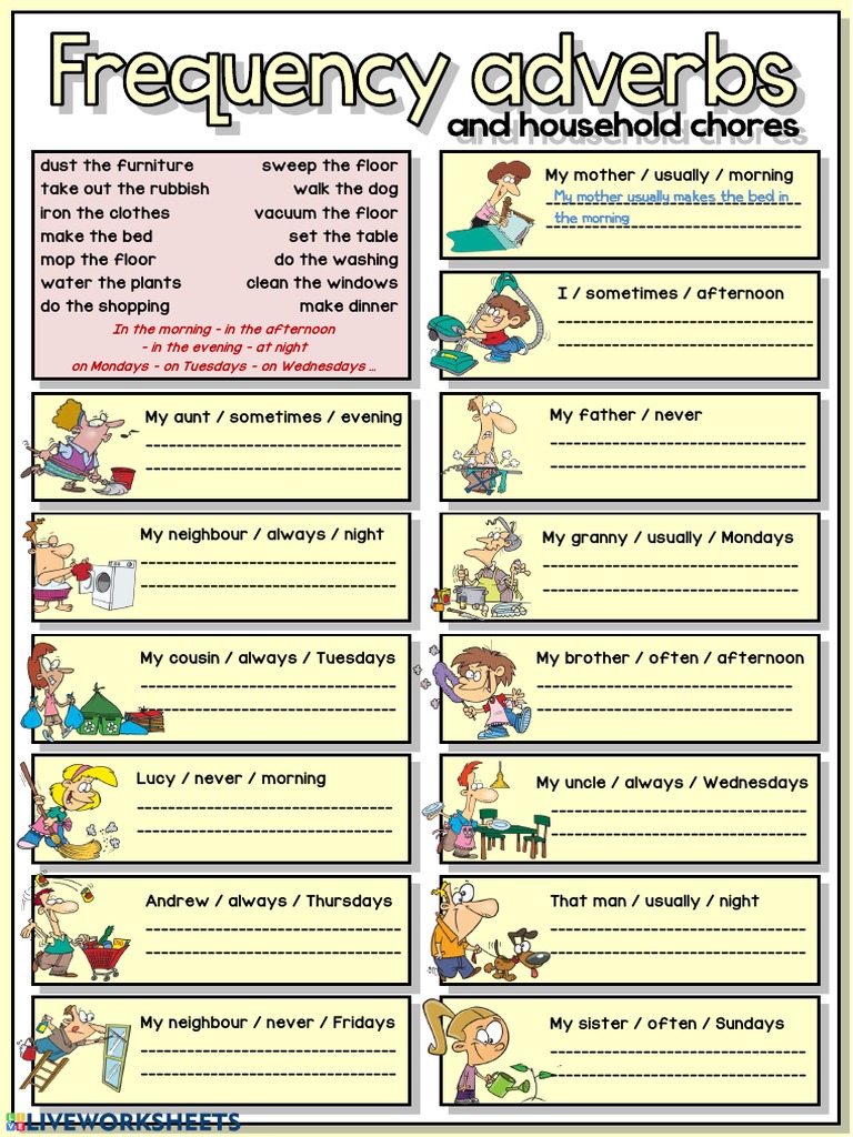 Frequency Adverbs Adverbs Of Frequency Ficha Adverbios Ejercicios