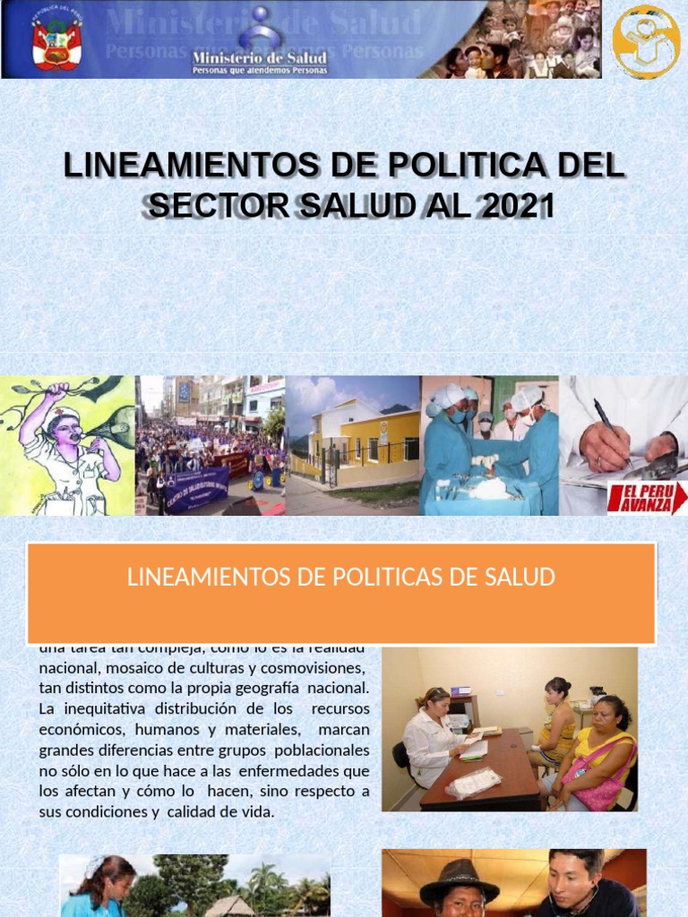 Lineamientos de Política | PDF | Sistema de salud | Cuidado de la salud