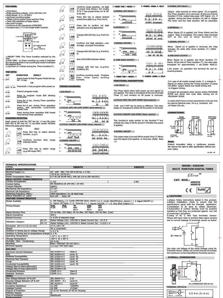 Gic v0ddt Manual | PDF | Timer | Relay