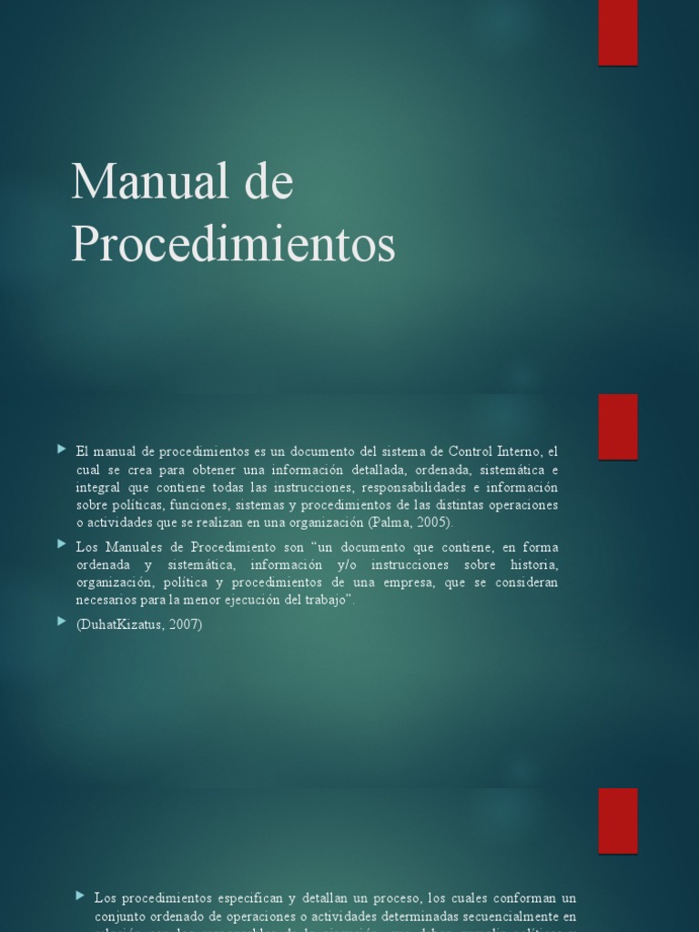 Manual de Procedimientos | PDF
