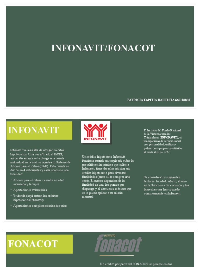Infonavit y Fonacot | PDF | Ahorro | Salario