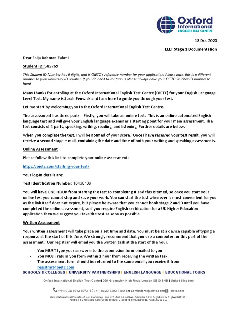 OIETC Stage 1 Letter | PDF | Science | Science And Technology