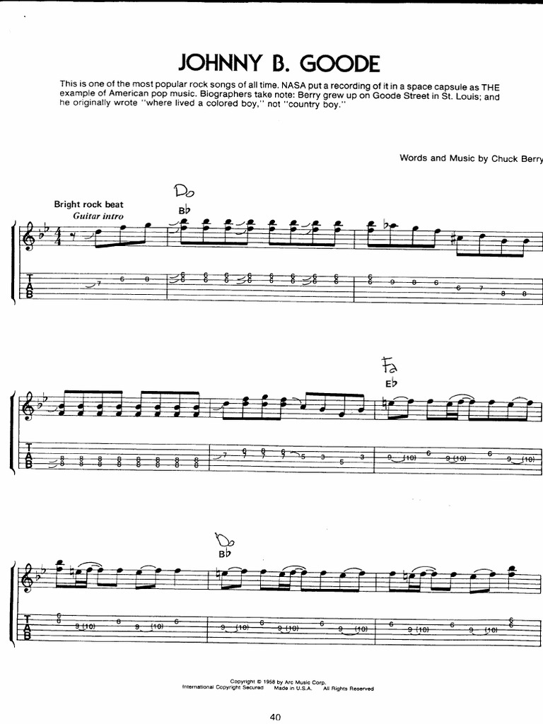 Chuck Berry - Johnny B Goode | PDF