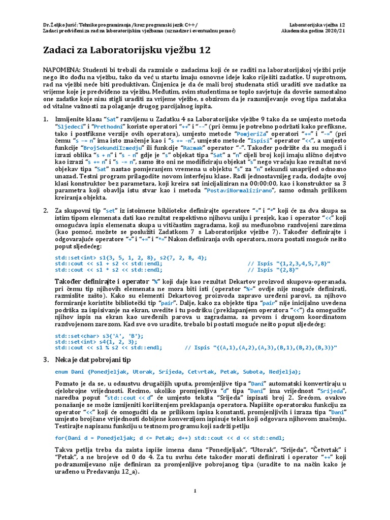 (TP 2020-21) Laboratorijska Vjezba 12 | PDF