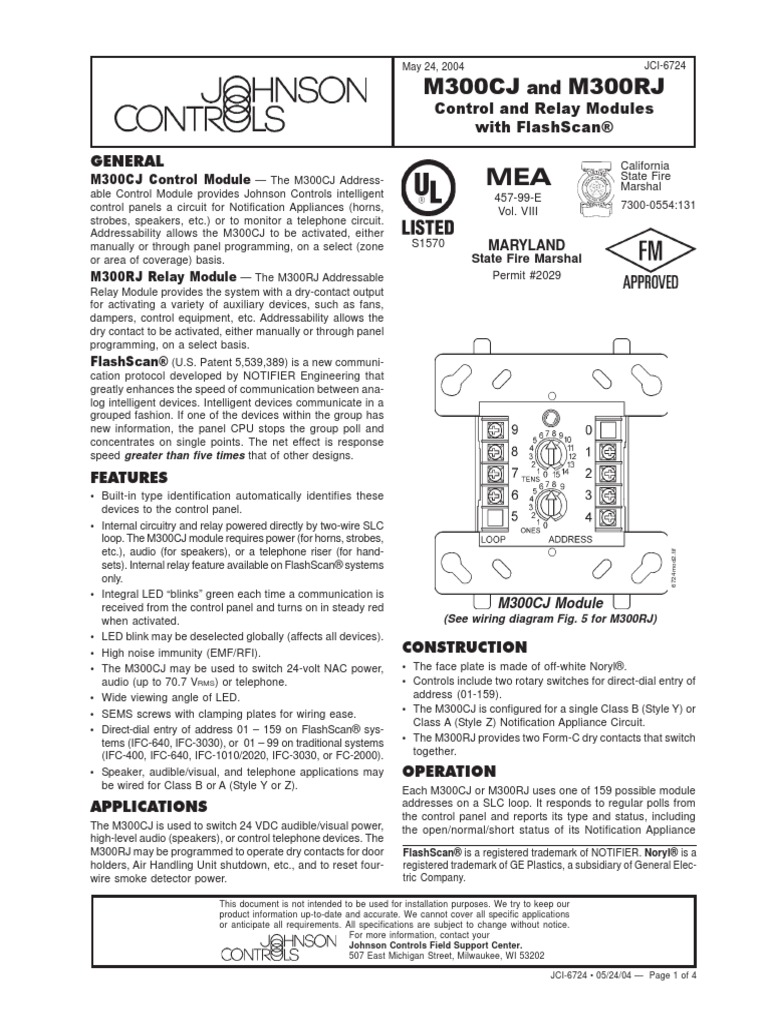 M300CJ and M300RJ Control and Relay Modules With FlashScan®33 | PDF ...