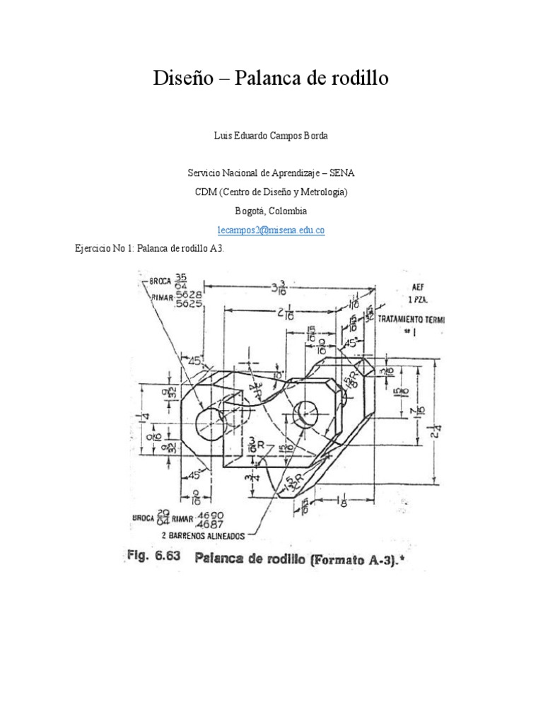 Ejercicio # 6 Palanca de Rodillo Formato A3 | PDF