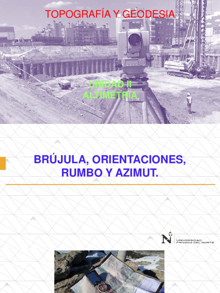 Clase 09B - Brujula, Orientaciones, Rumbo, Zimut | PDF | Azimut ...