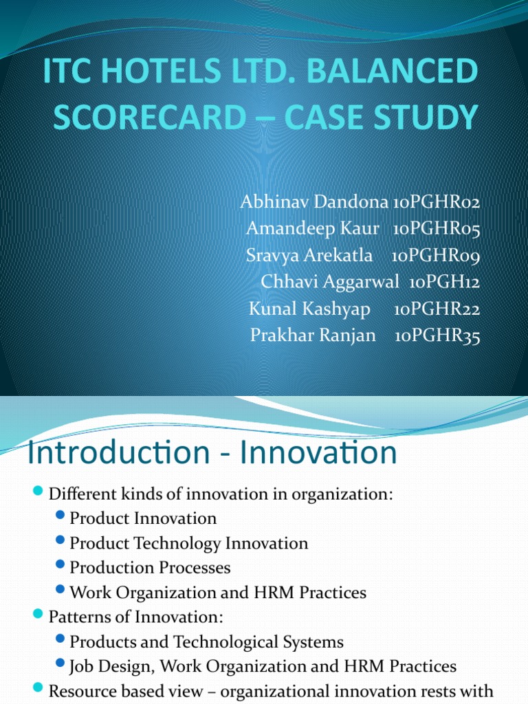 Itc Hotels Ltd. Balanced Scorecard - Case Study | Download Free PDF | Competence (Human ...