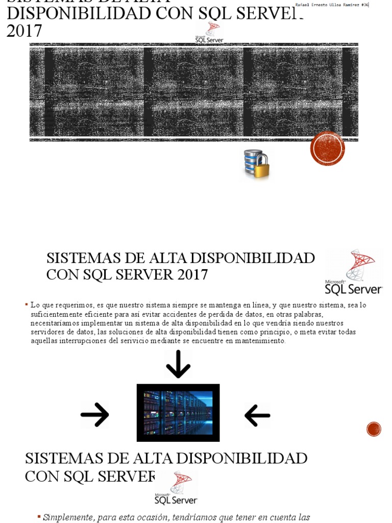 Sistemas de Alta Disponibilidad Con SQL Server 2017 | PDF | Servidor ...